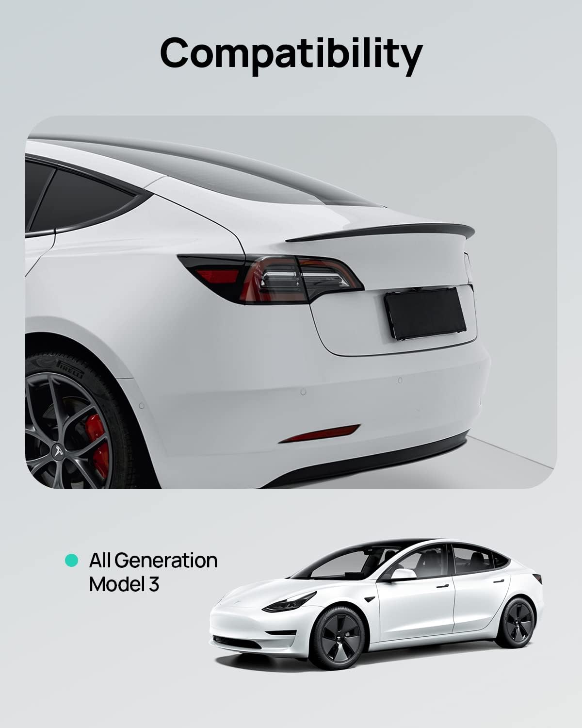 Dry Carbon Fibre Rear Spoiler (for Tesla Model 3 / Model Y) – HALO BLK ...